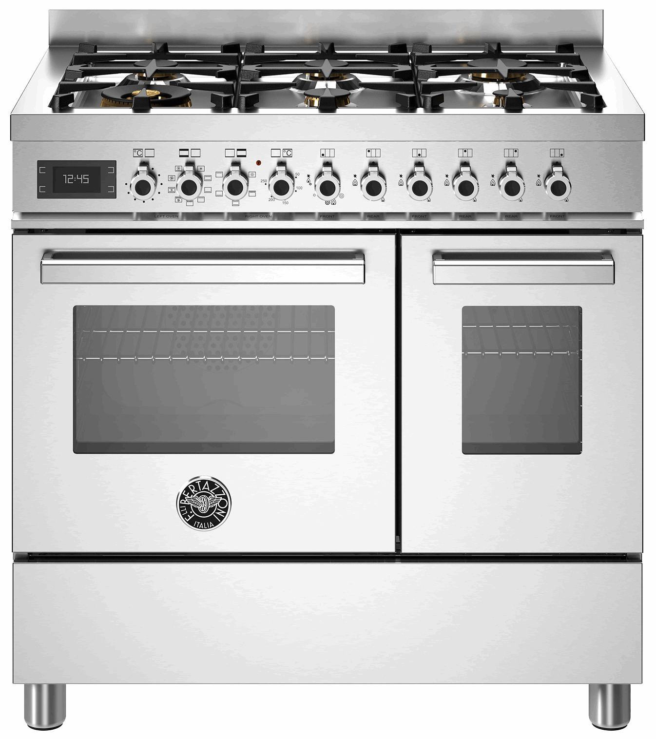 PRO96L2EXT Bertazzoni komfyr 90 cm, gasstopp, stål - Siljander.no